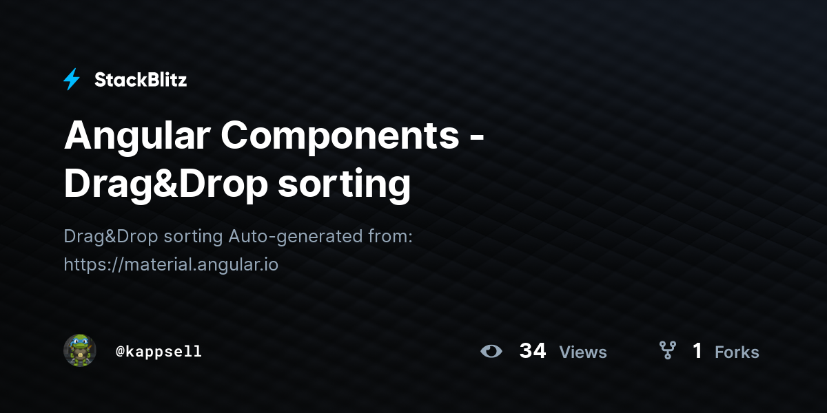 Angular Components - Drag&Drop sorting - StackBlitz