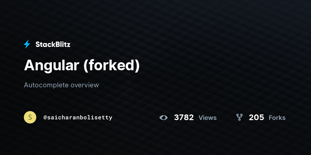 Angular (forked) - StackBlitz