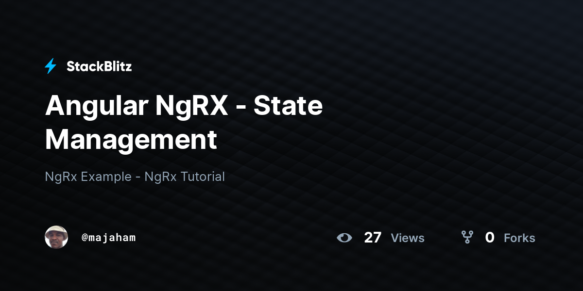 Angular NgRX - State Management - StackBlitz