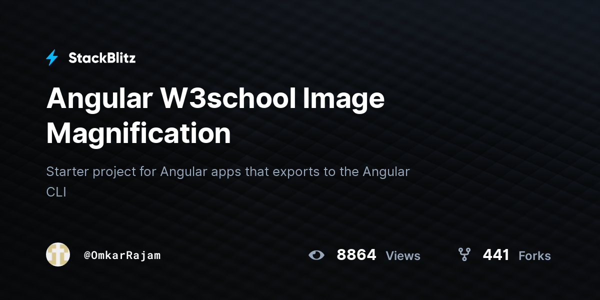 Angular W3school Image Magnification - StackBlitz