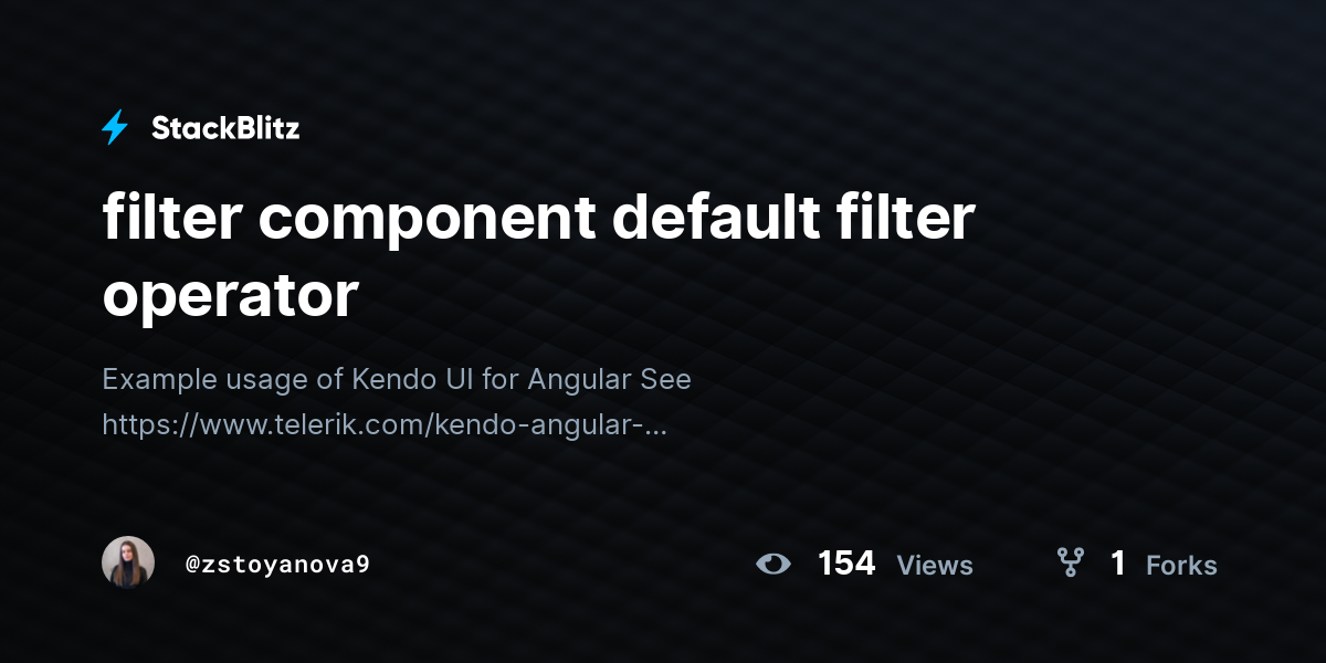 filter component default filter operator - StackBlitz filter component default filter operator - StackBlitz