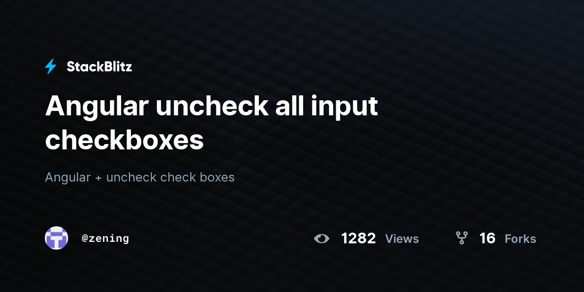 Angular uncheck all input checkboxes - StackBlitz