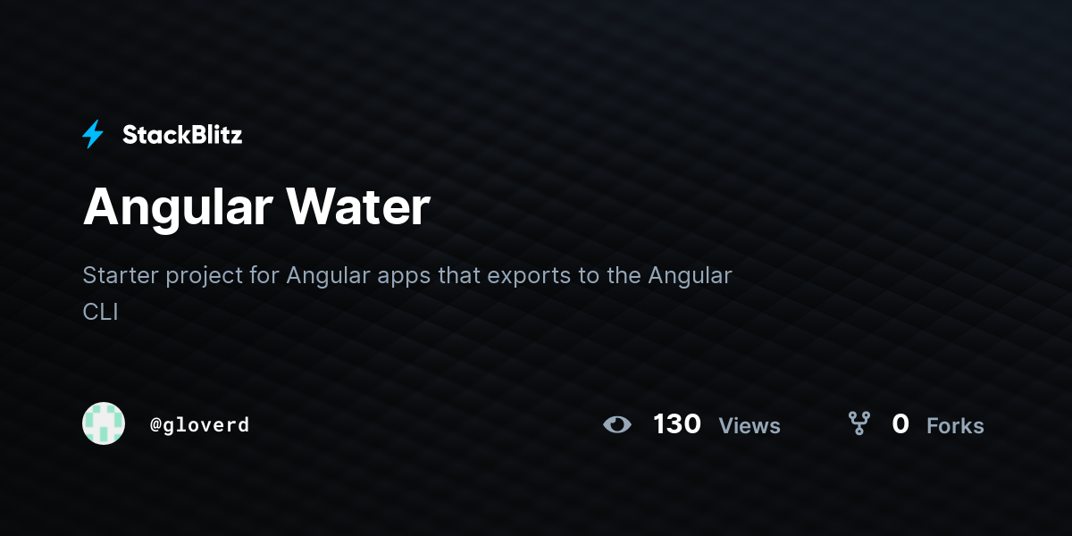 Angular Water - StackBlitz