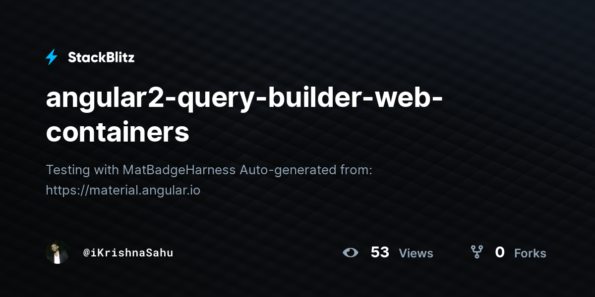 angular2-query-builder-web-containers - StackBlitz