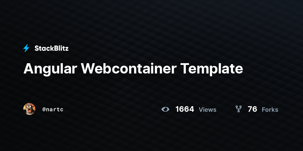 Angular Webcontainer Template Stackblitz