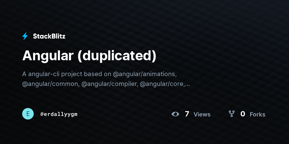 Angular (duplicated) - StackBlitz