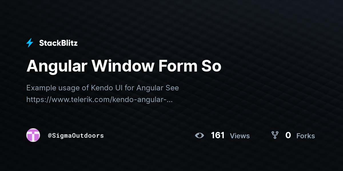 Angular Window Form So - StackBlitz