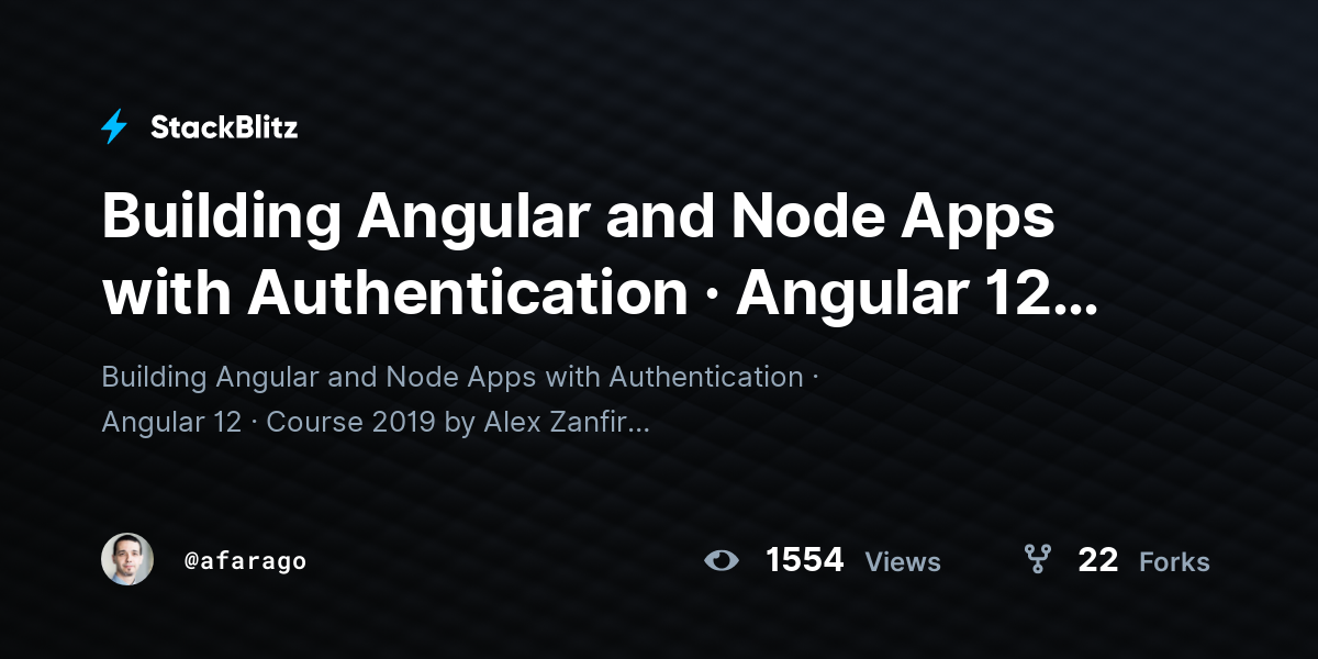 Building Angular and Node Apps with Authentication · Angular 12 - local service - StackBlitz