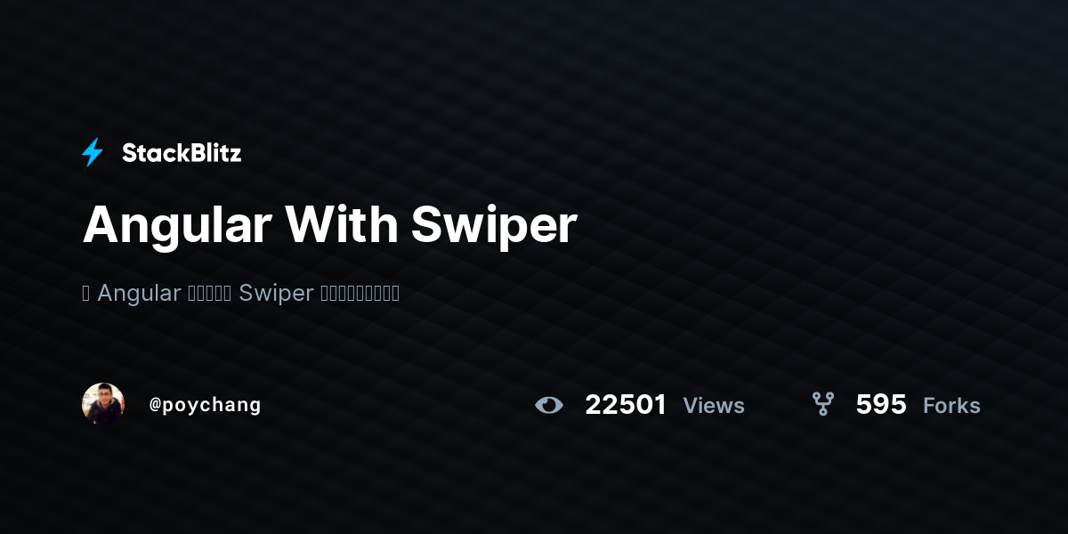 Angular With Swiper - StackBlitz