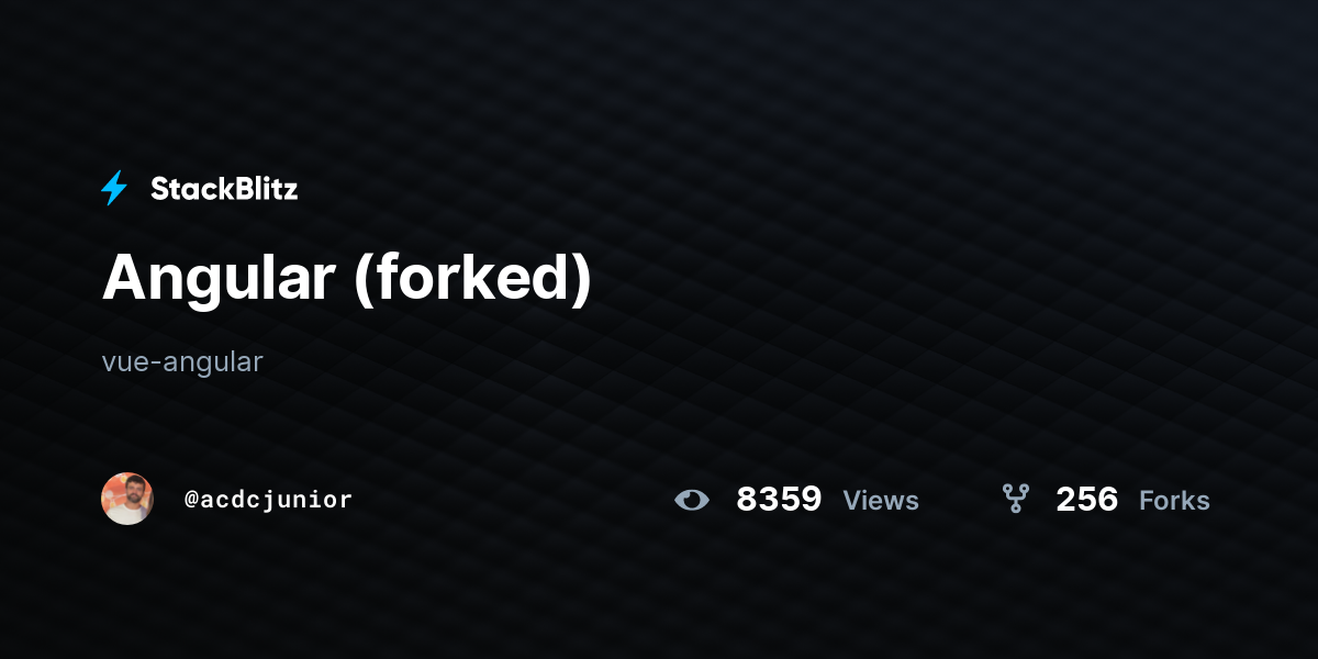 Angular (forked) - StackBlitz