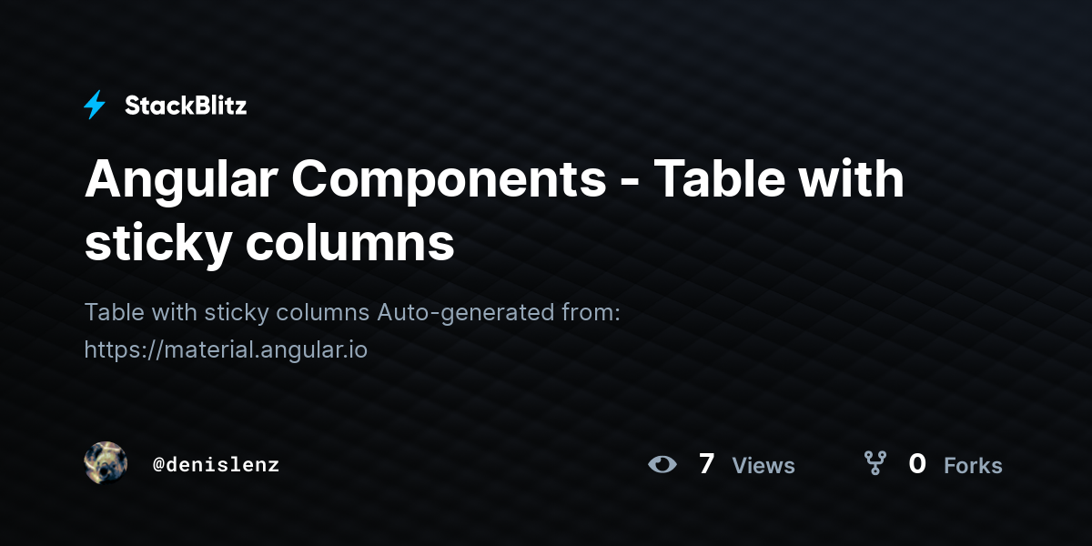Angular Components - Table with sticky columns - StackBlitz
