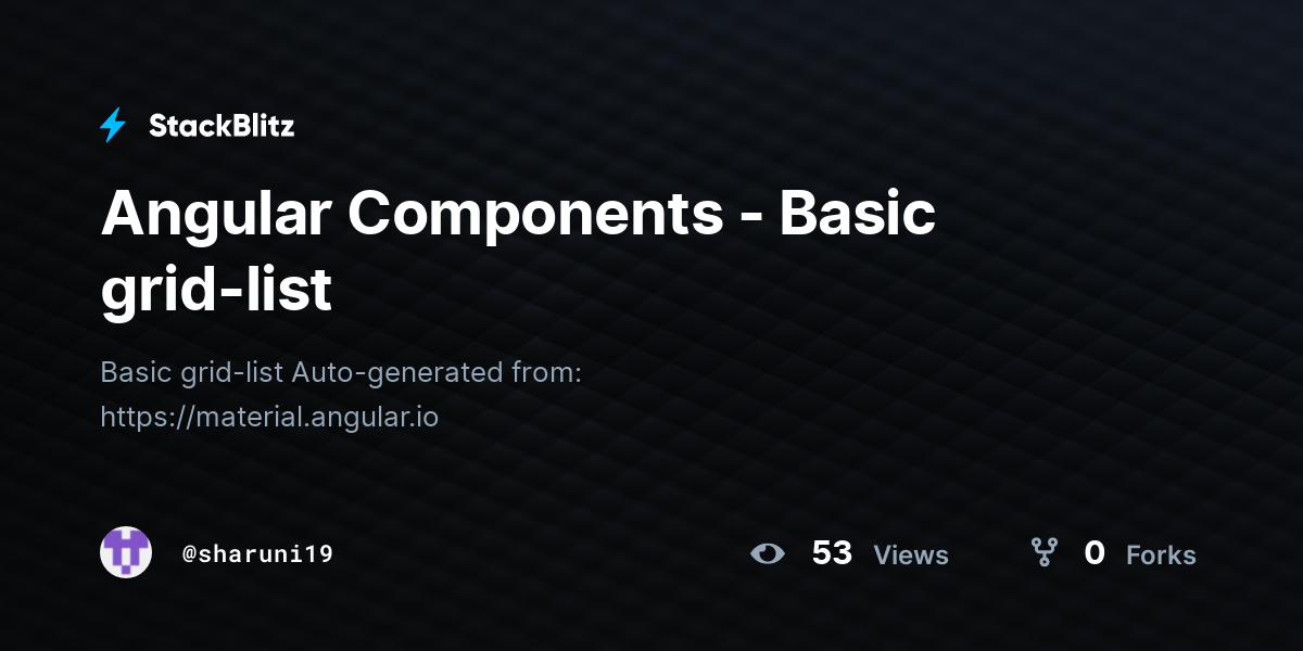 Angular Components - Basic grid-list - StackBlitz