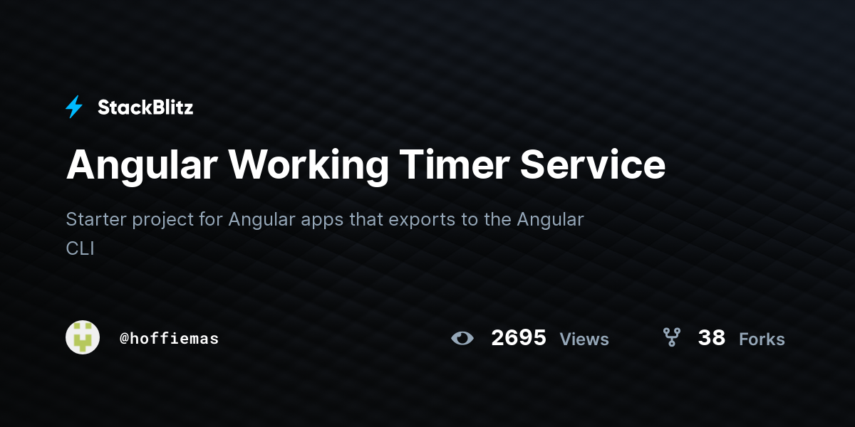 Angular Working Timer Service - StackBlitz