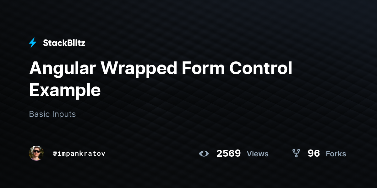 Angular Wrapped Form Control Example StackBlitz