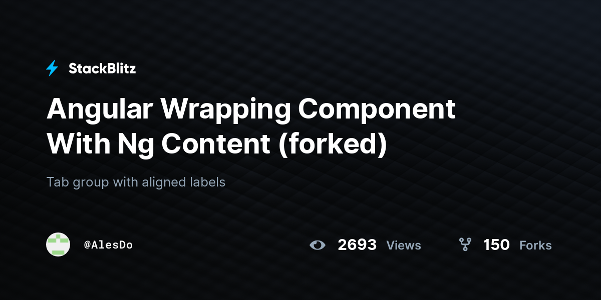 Angular Wrapping Component With Ng Content (forked) - StackBlitz