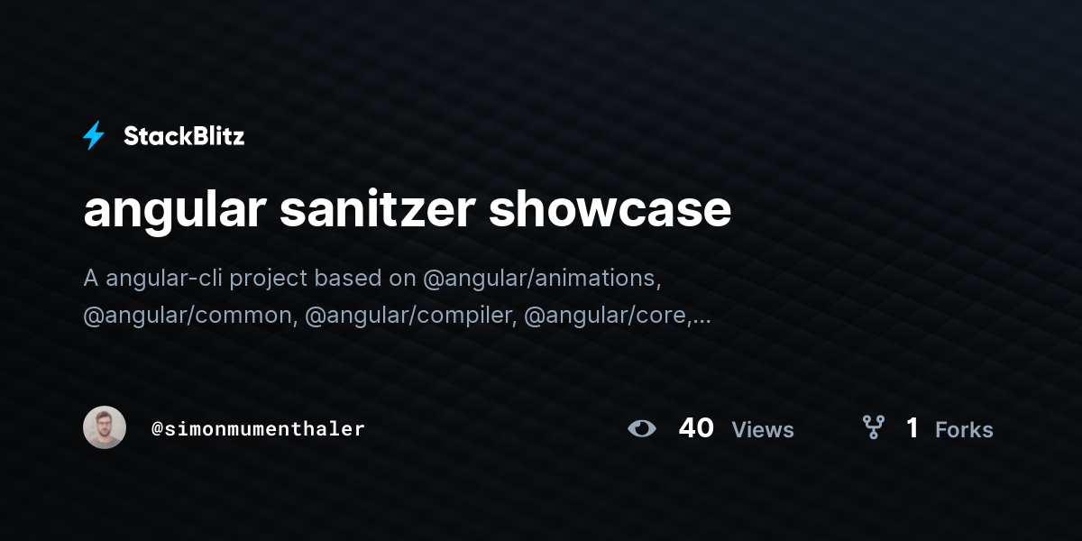 angular sanitzer showcase - StackBlitz