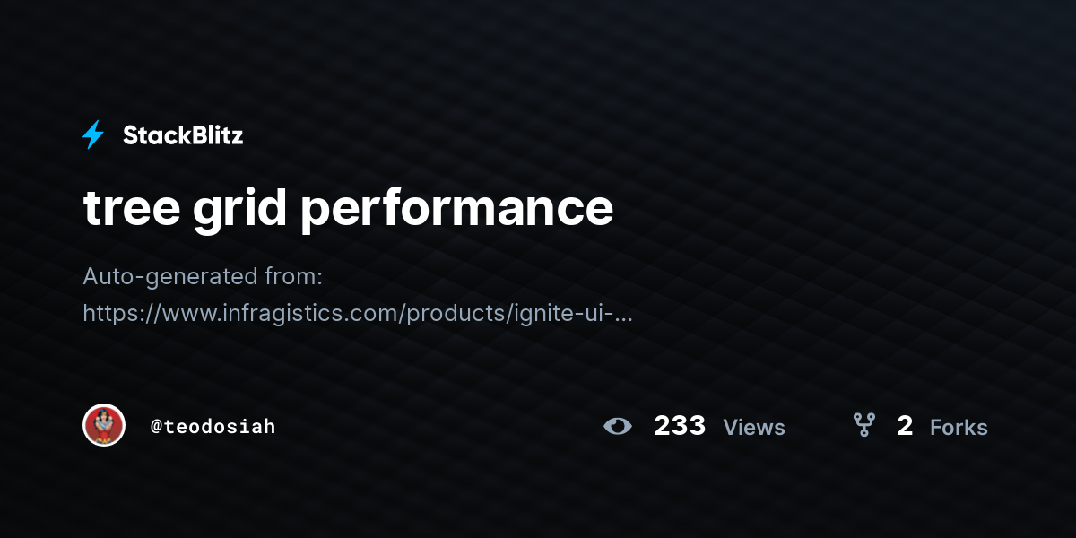 tree grid performance - StackBlitz