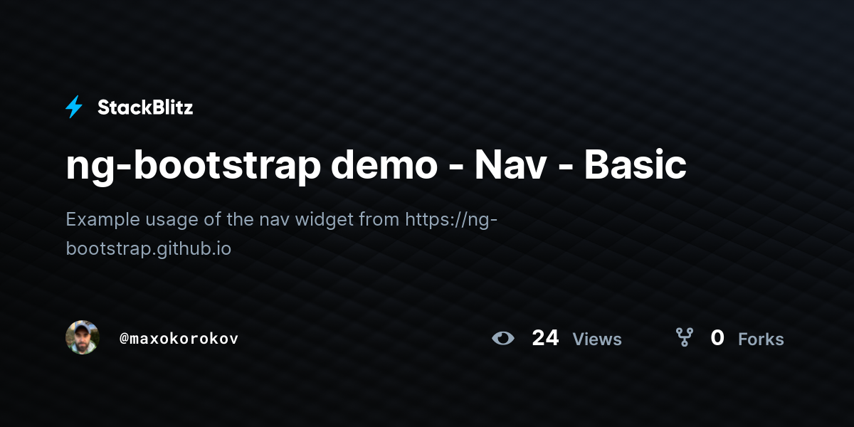 ng-bootstrap demo - Nav - Basic - StackBlitz