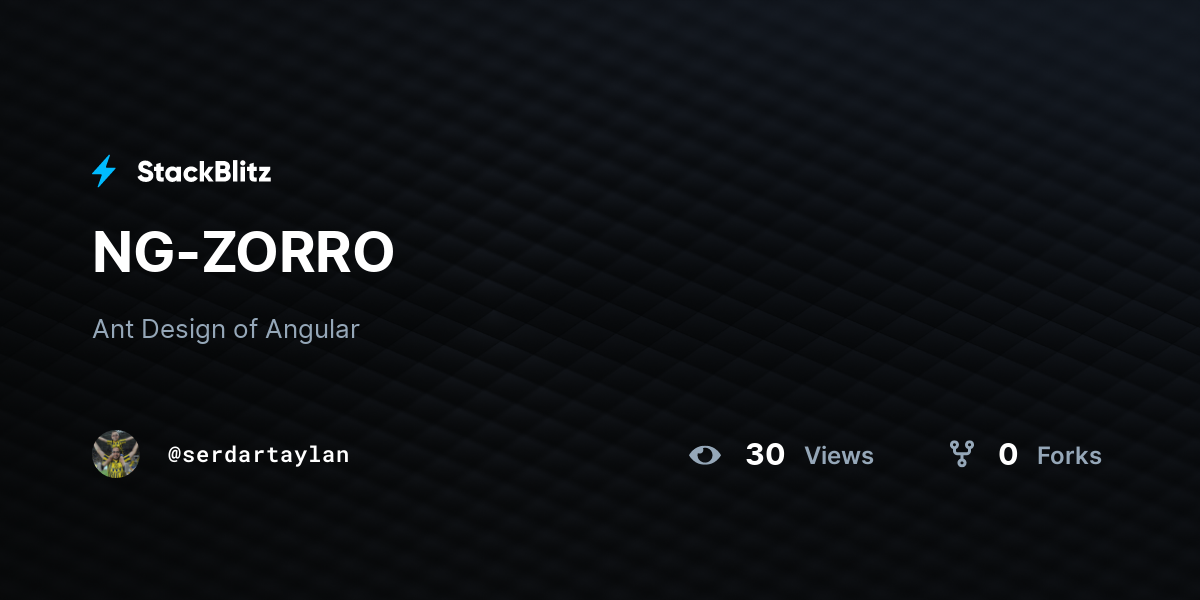 NG-ZORRO - StackBlitz