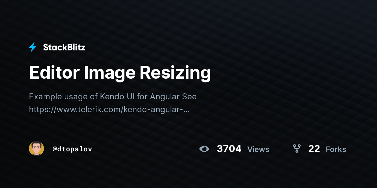 Editor Image Resizing - StackBlitz