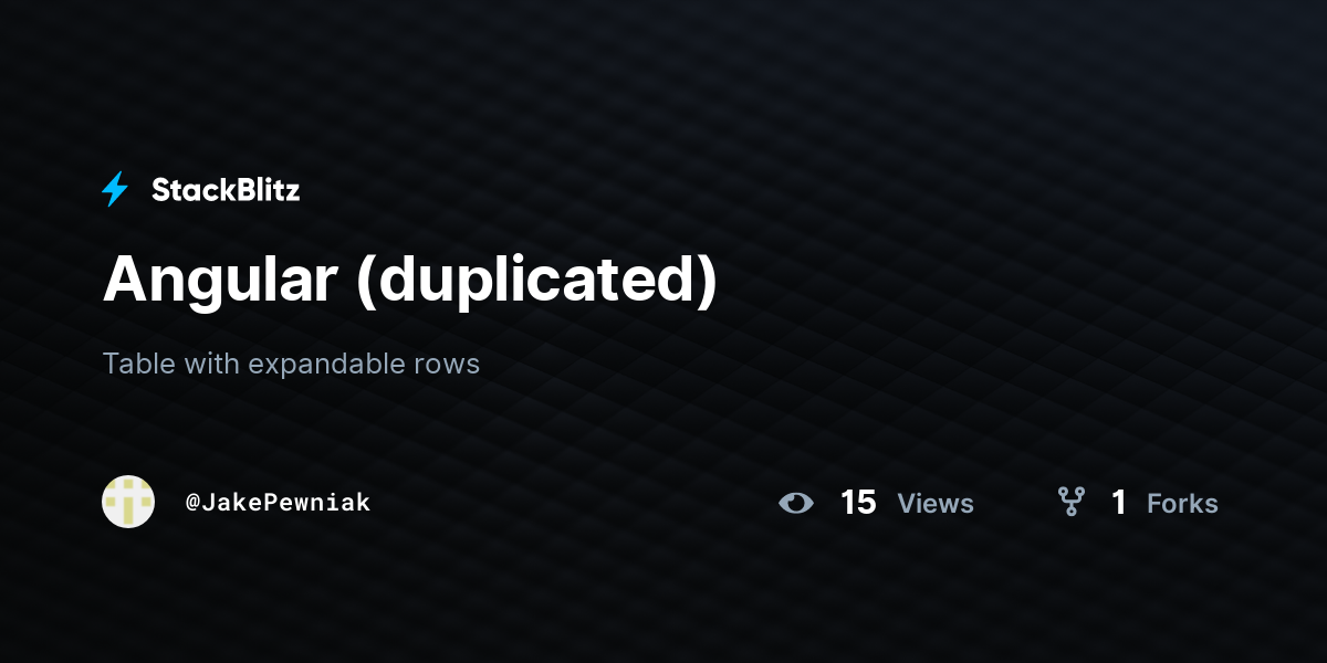 Angular (duplicated) - StackBlitz