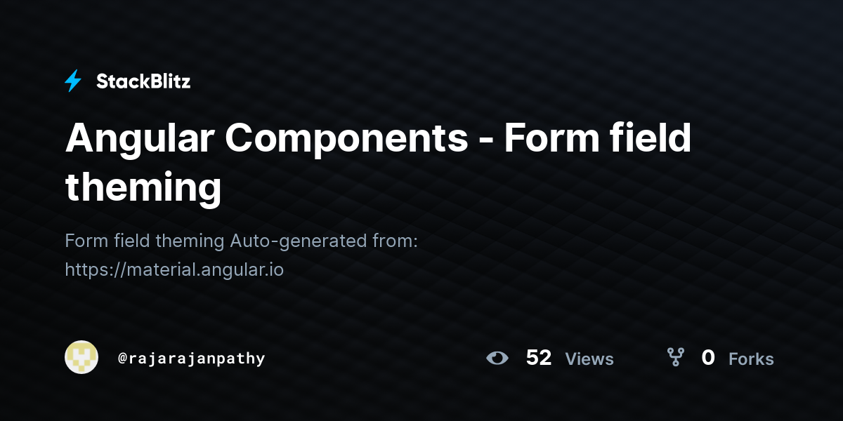 Angular Components - Form field theming - StackBlitz