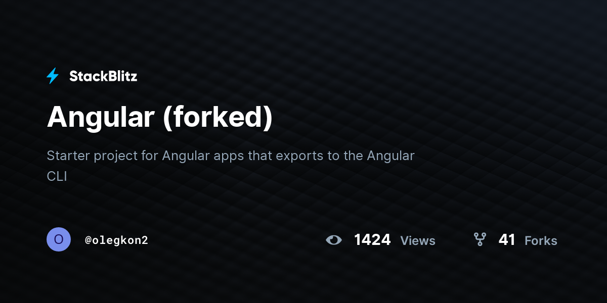 Angular (forked) - StackBlitz