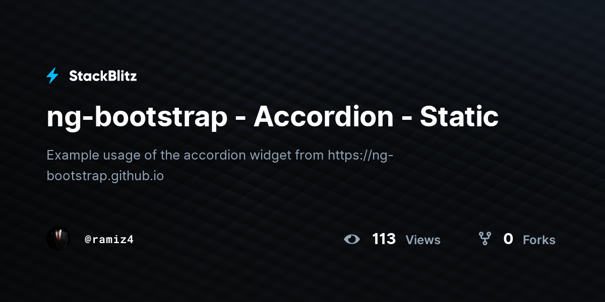 ng-bootstrap - Accordion - Static - StackBlitz