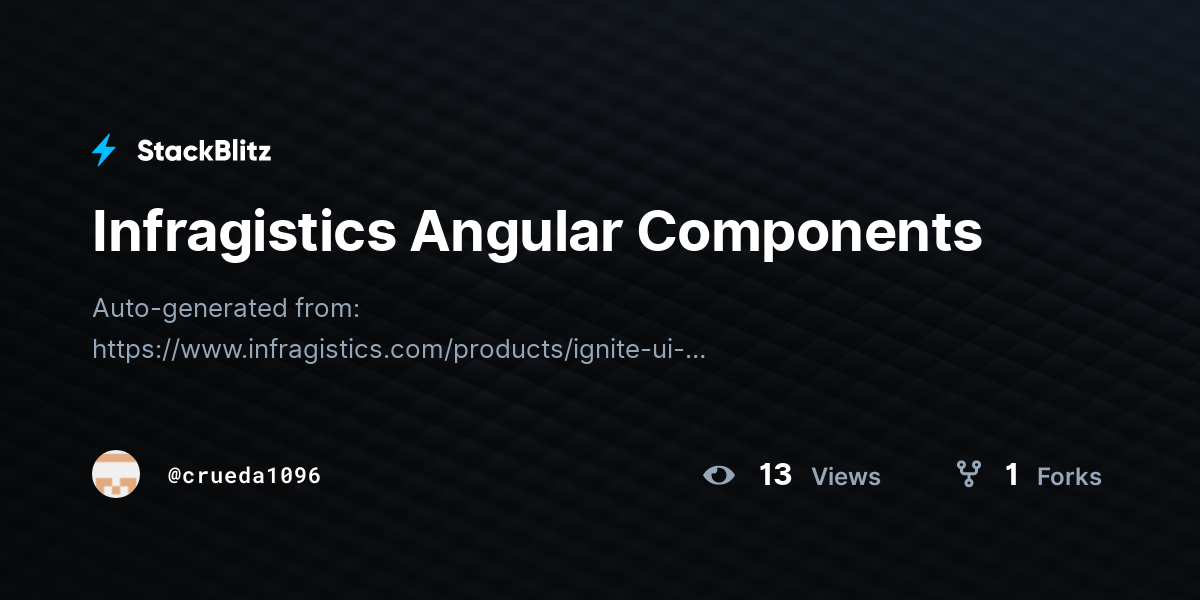 Infragistics Angular Components - StackBlitz