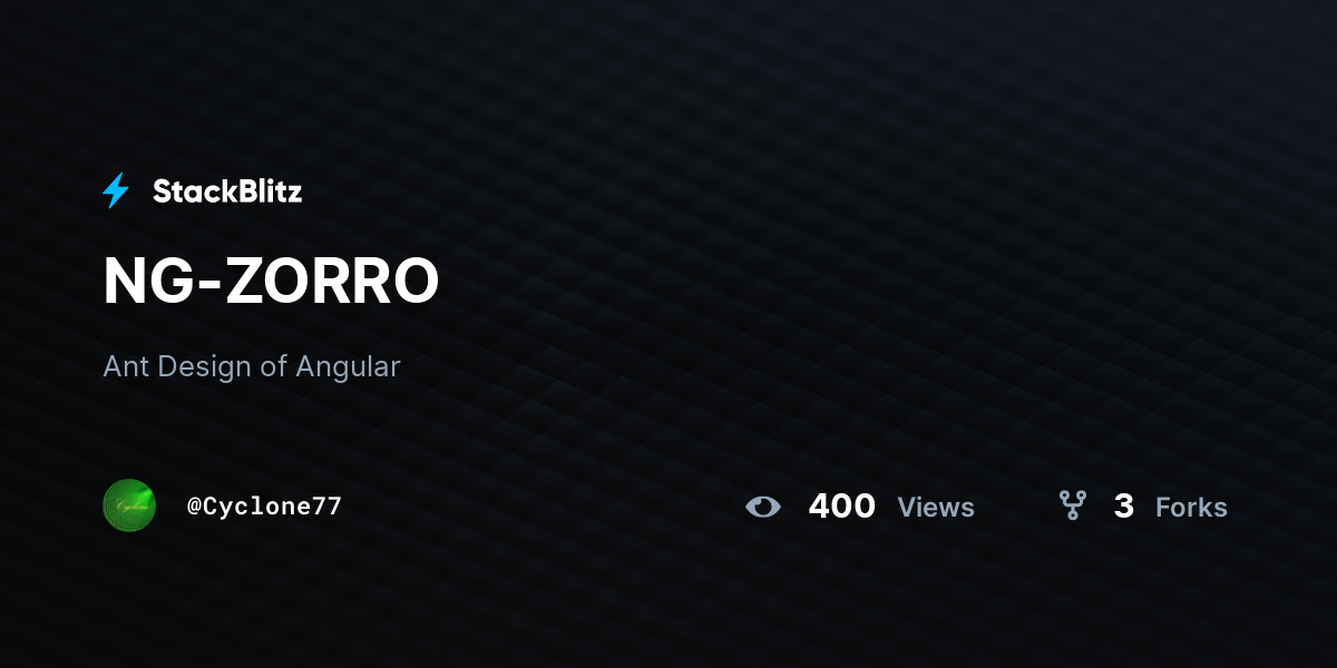 NG-ZORRO - StackBlitz