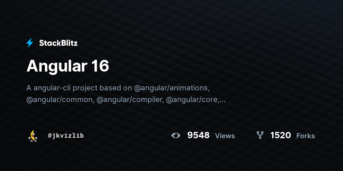 Angular 16 - StackBlitz