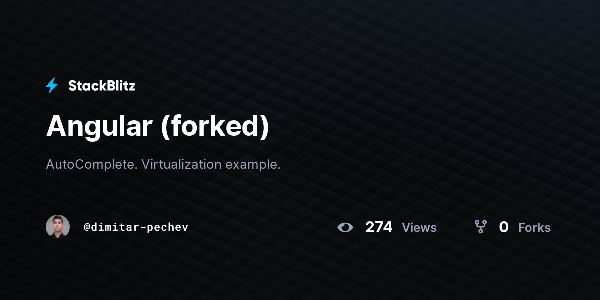 Angular (forked) - StackBlitz