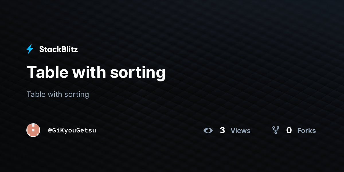 Table with sorting - StackBlitz