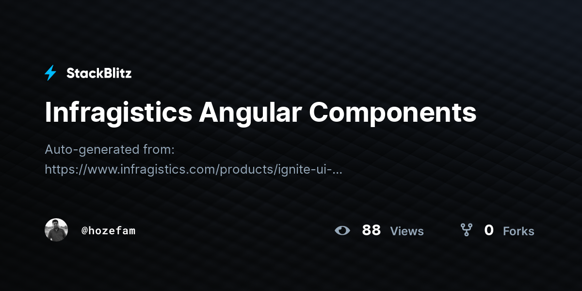 Infragistics Angular Components - StackBlitz
