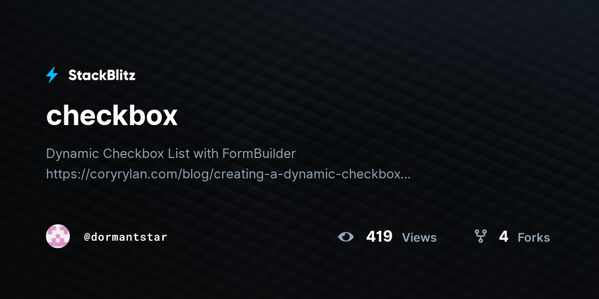 checkbox - StackBlitz