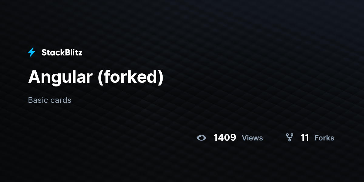 Angular (forked) - StackBlitz