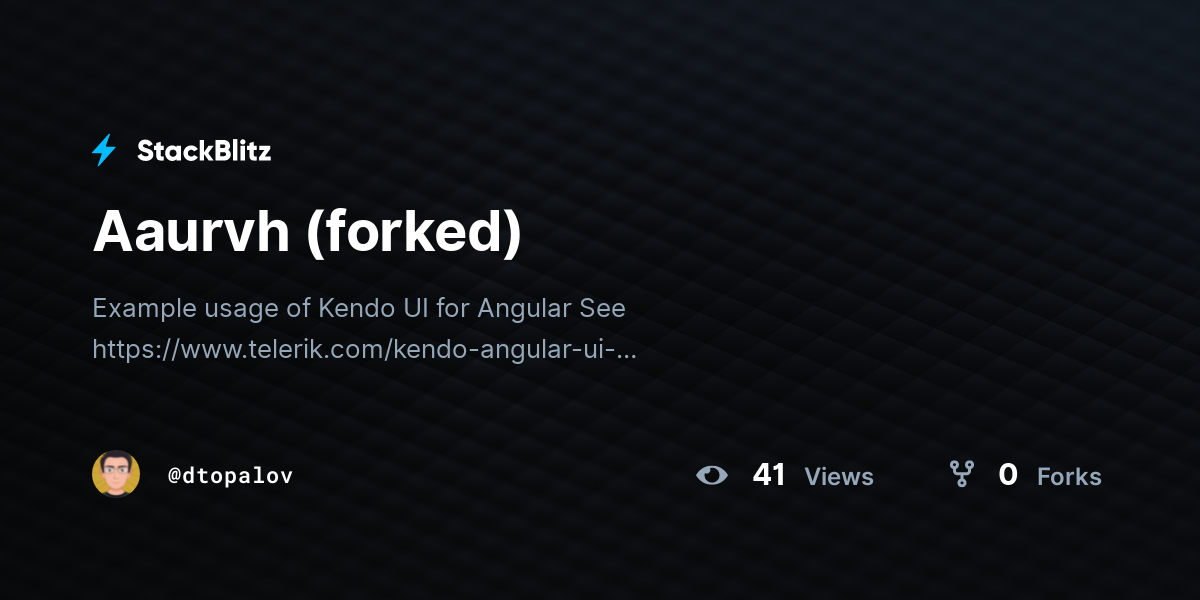 Aaurvh (forked) - StackBlitz