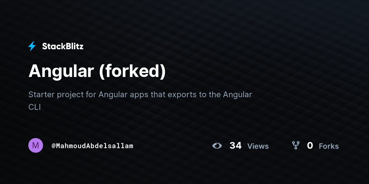 Angular (forked) - StackBlitz
