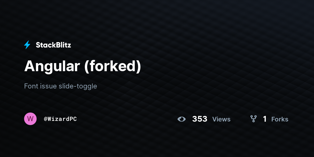 Angular (forked) - StackBlitz
