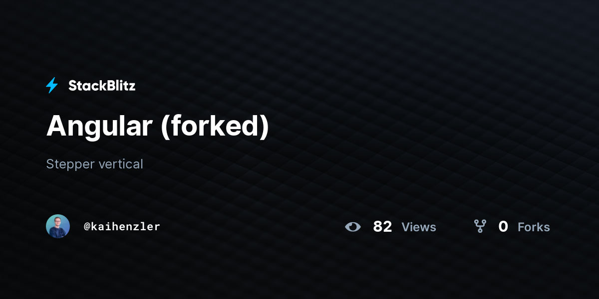 Angular (forked) - StackBlitz