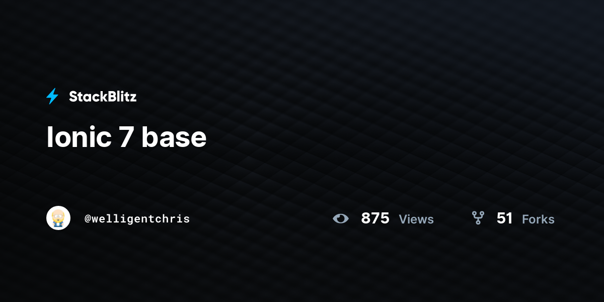 Ionic 7 base - StackBlitz