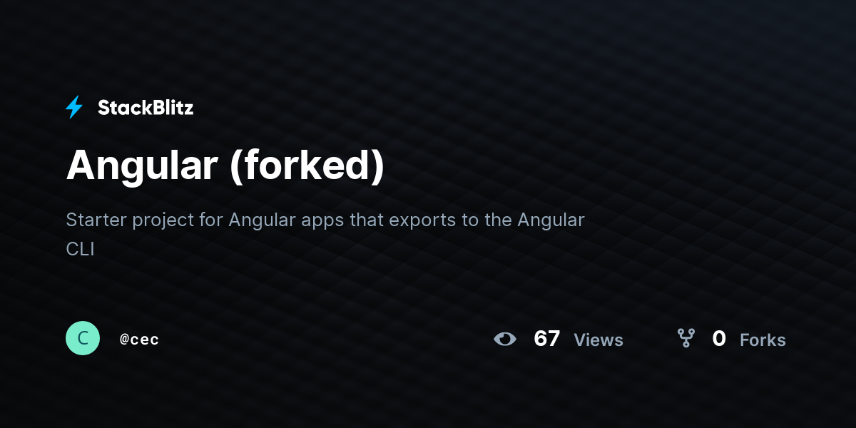 Angular (forked) - StackBlitz