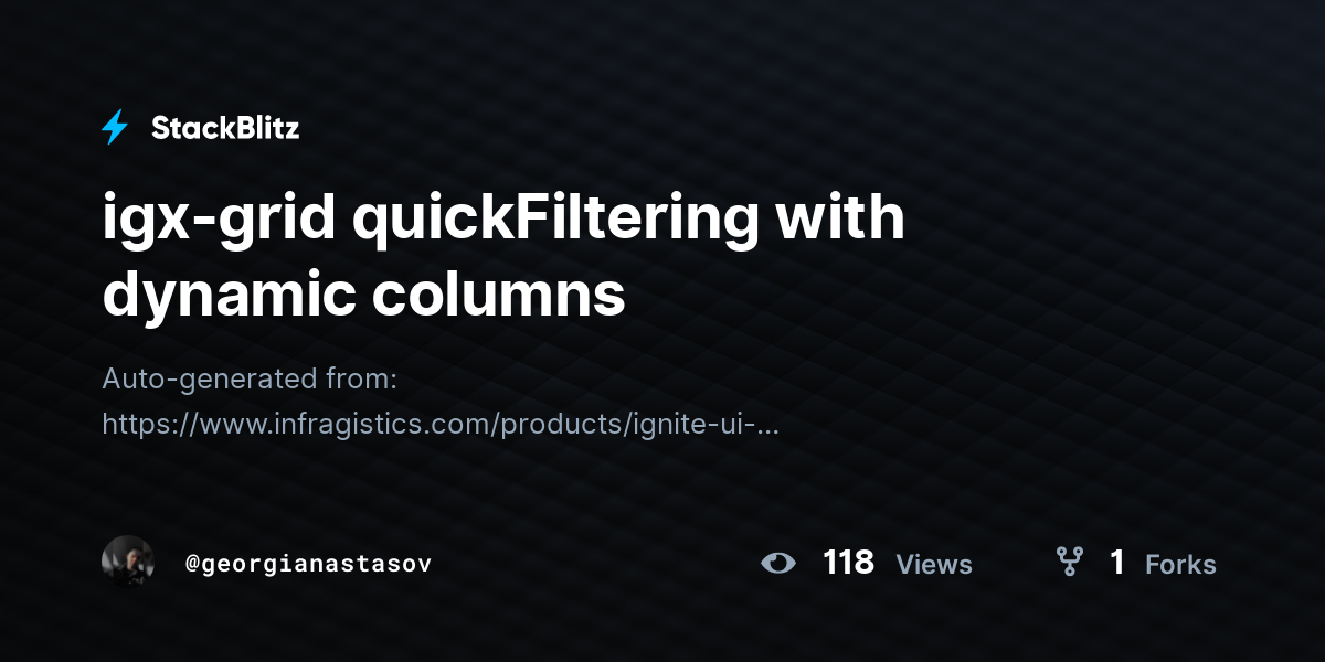 igx-grid quickFiltering with dynamic columns - StackBlitz