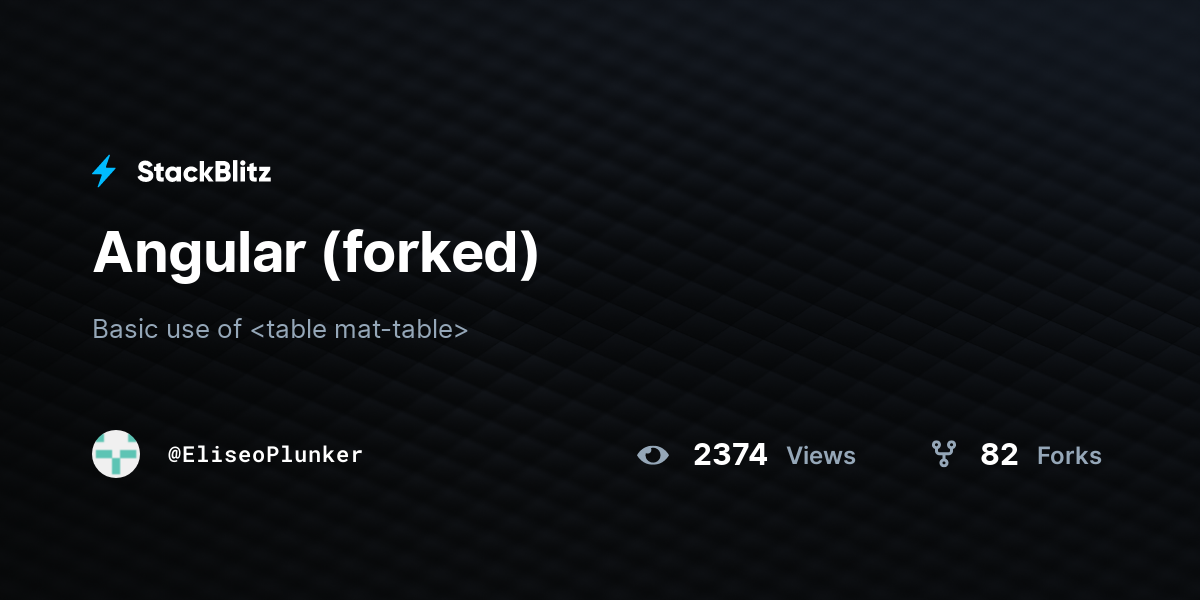 Angular (forked) - StackBlitz