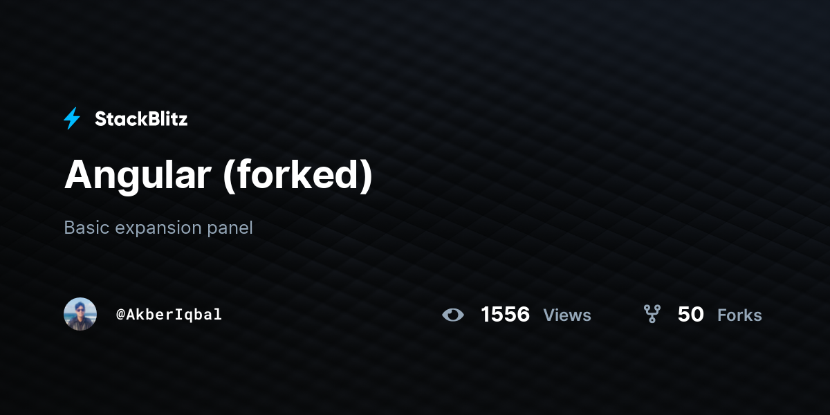 Angular (forked) - StackBlitz