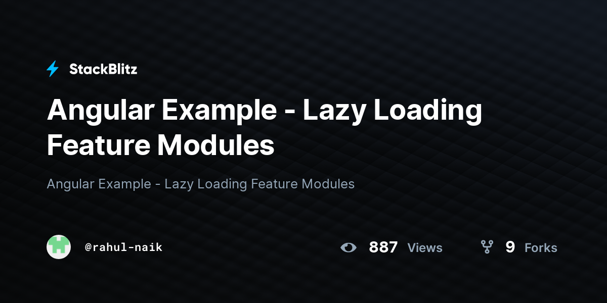 Angular Example - Lazy Loading Feature Modules - StackBlitz