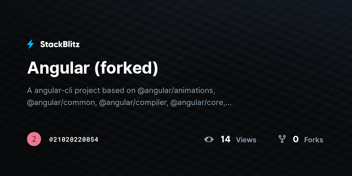 Angular Forked Stackblitz 7898