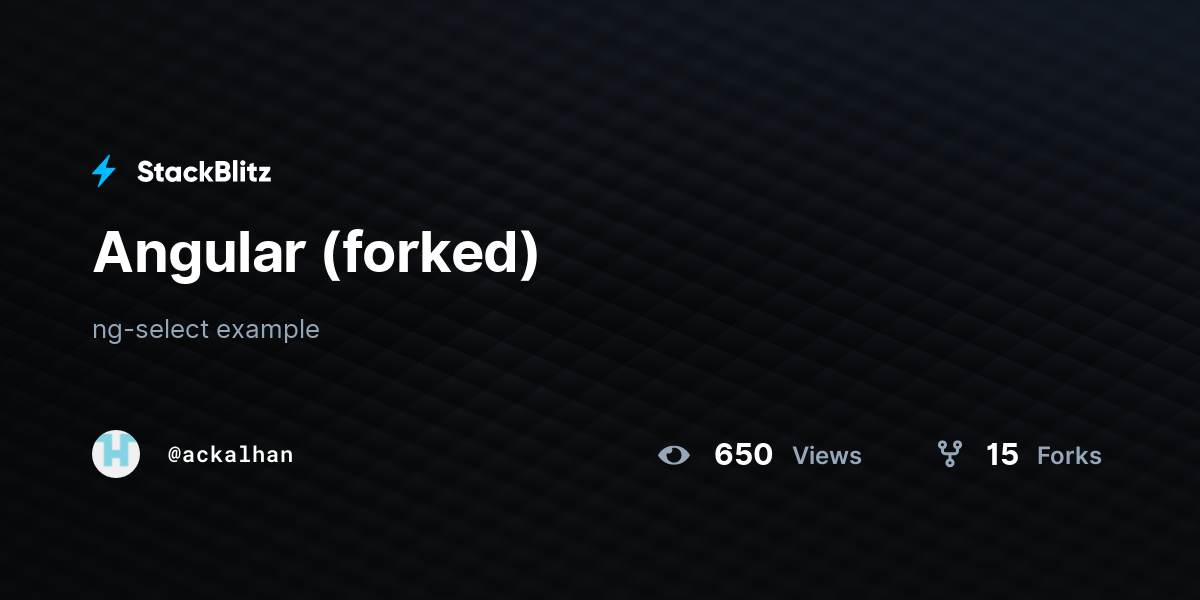 Angular (forked) - StackBlitz