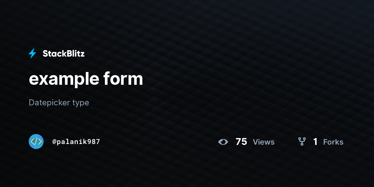 example form - StackBlitz