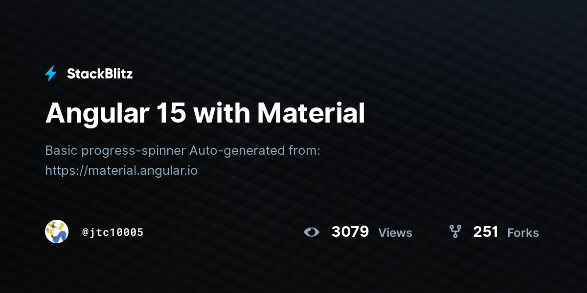 Angular 15 with Material - StackBlitz
